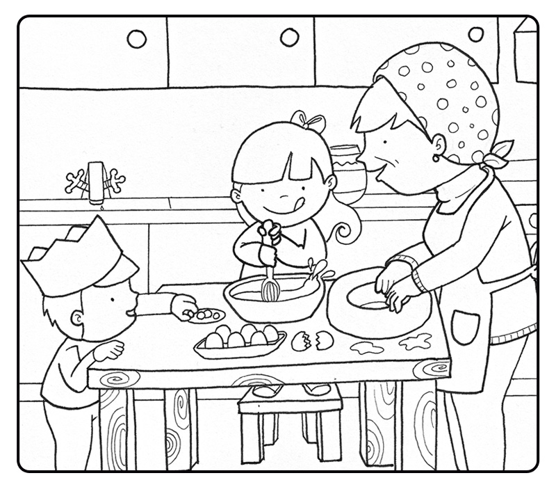 Dibujo De Un Niño Cocinando Para Colorear Imagui