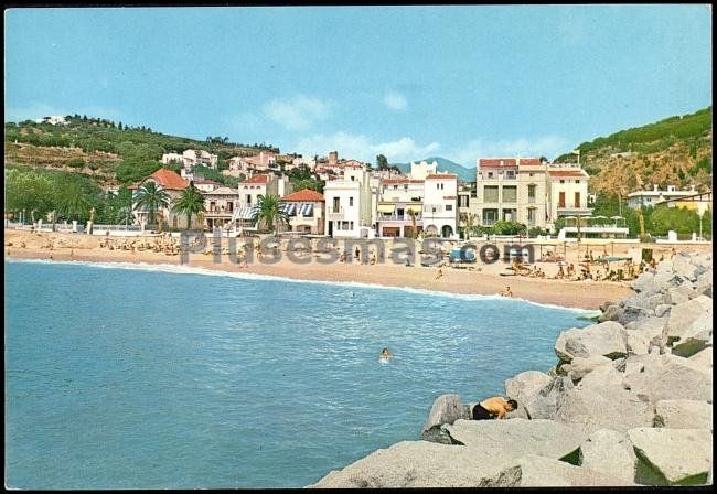 Vista de la Playa de Caldetas en Barcelona (Fotos antiguas)